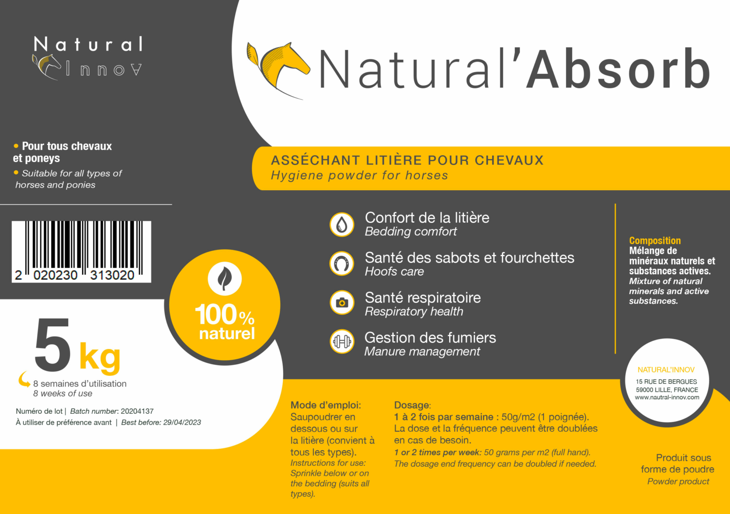 Natural’Absorb - 5kg - Natural'Innov